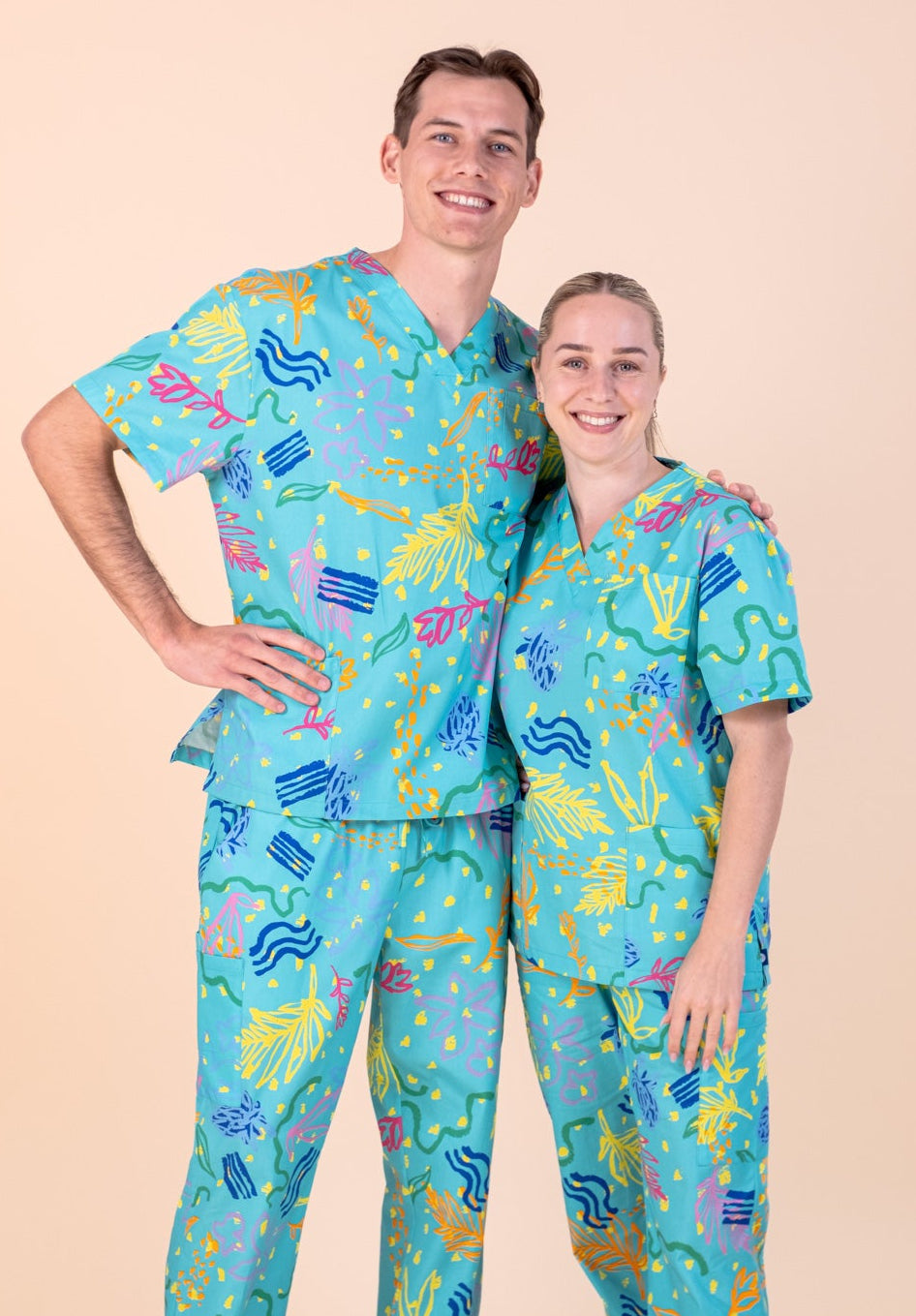 Rock Pool - Unisex Printed Scrub Top – Scrub Turkey