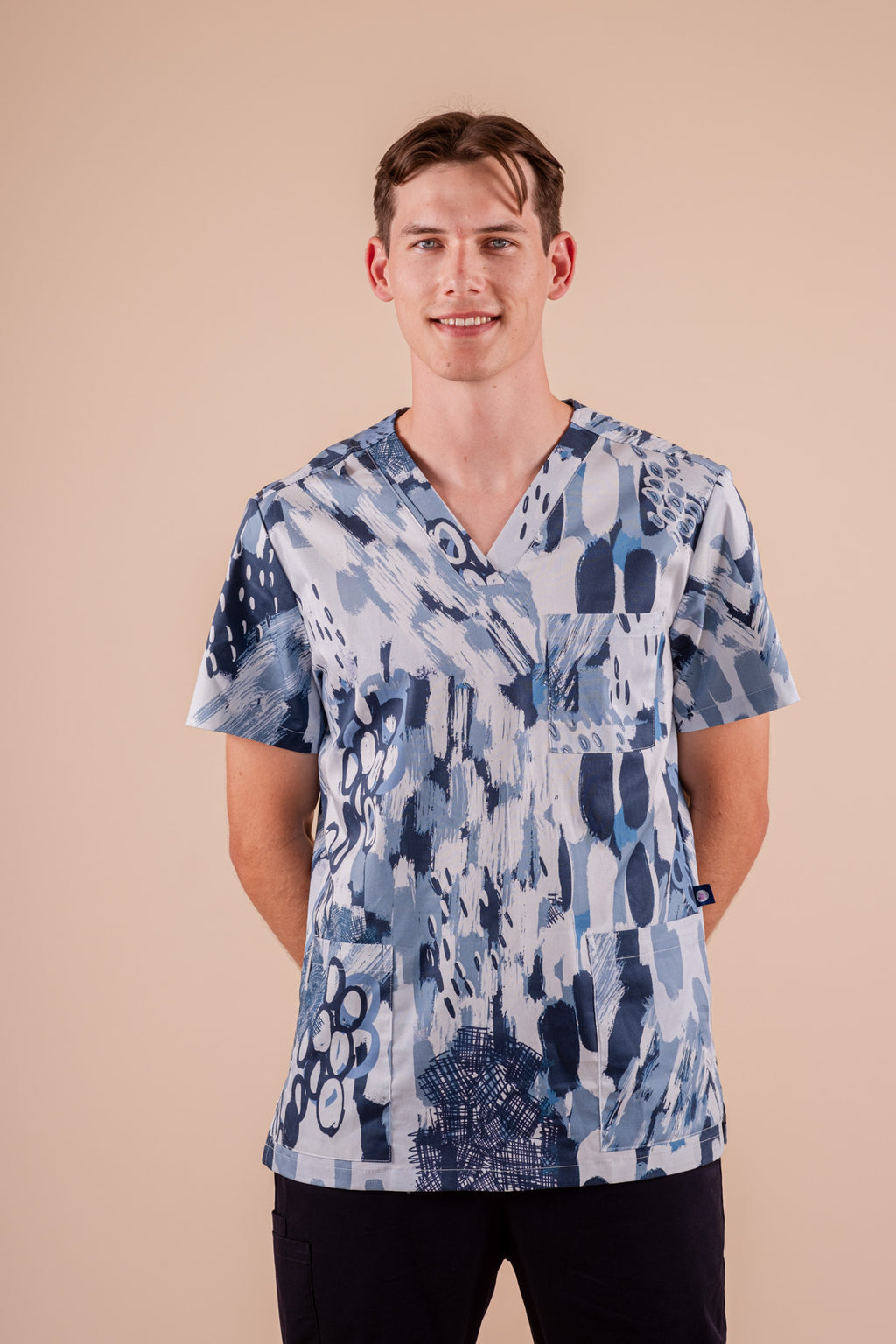 Ocean Scribbles - Unisex Printed Scrub Top – Scrub Turkey