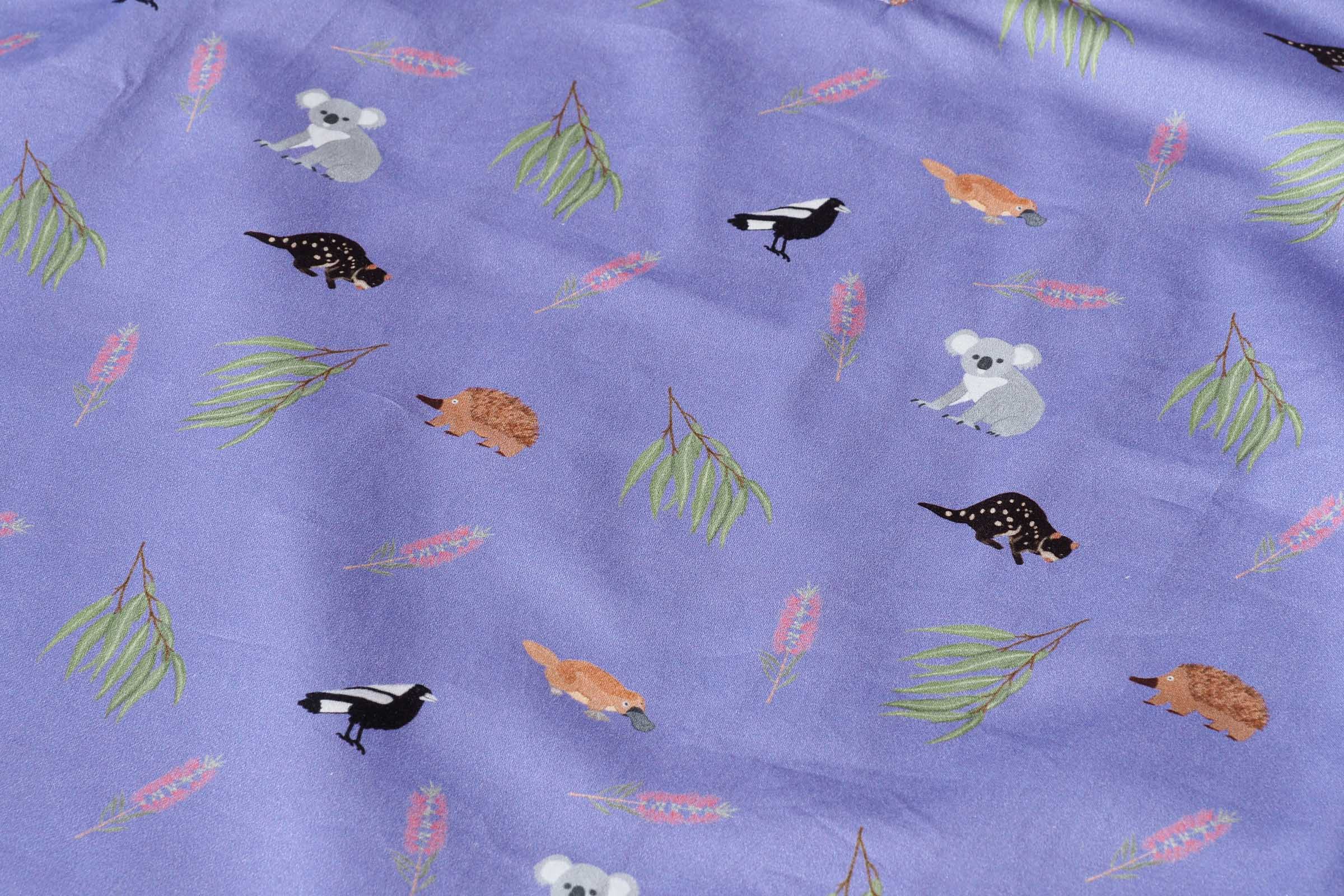 Bush Friends - Lilac - Women's Printed Scrub Top – Scrub Turkey