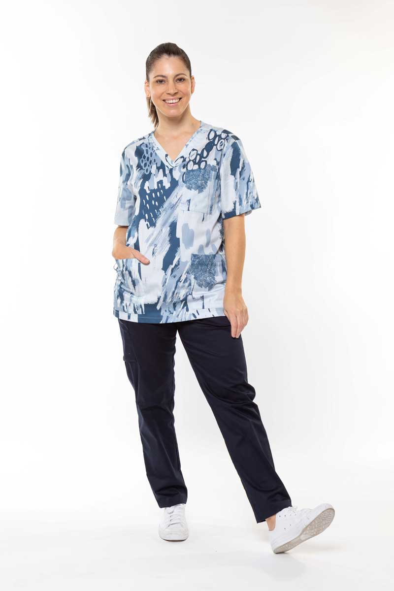 Ocean Scribbles - Unisex Printed Scrub Top – Scrub Turkey