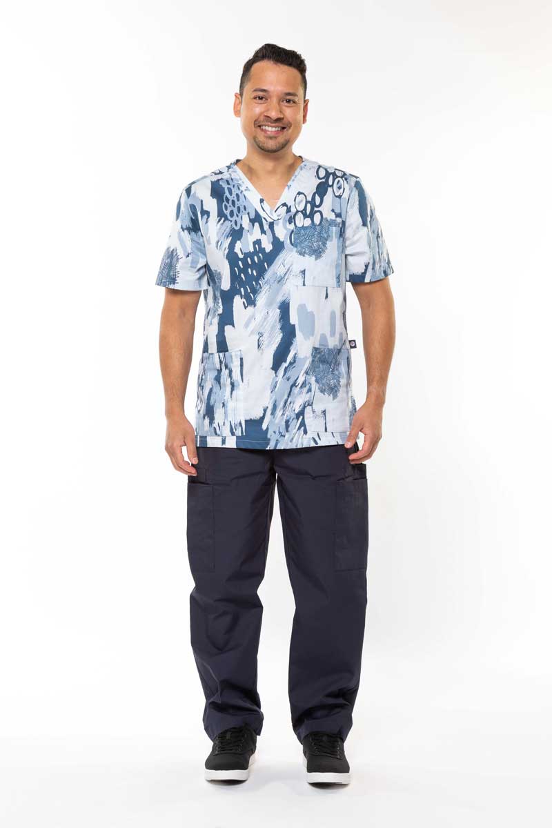 Ocean Scribbles - Unisex Printed Scrub Top – Scrub Turkey