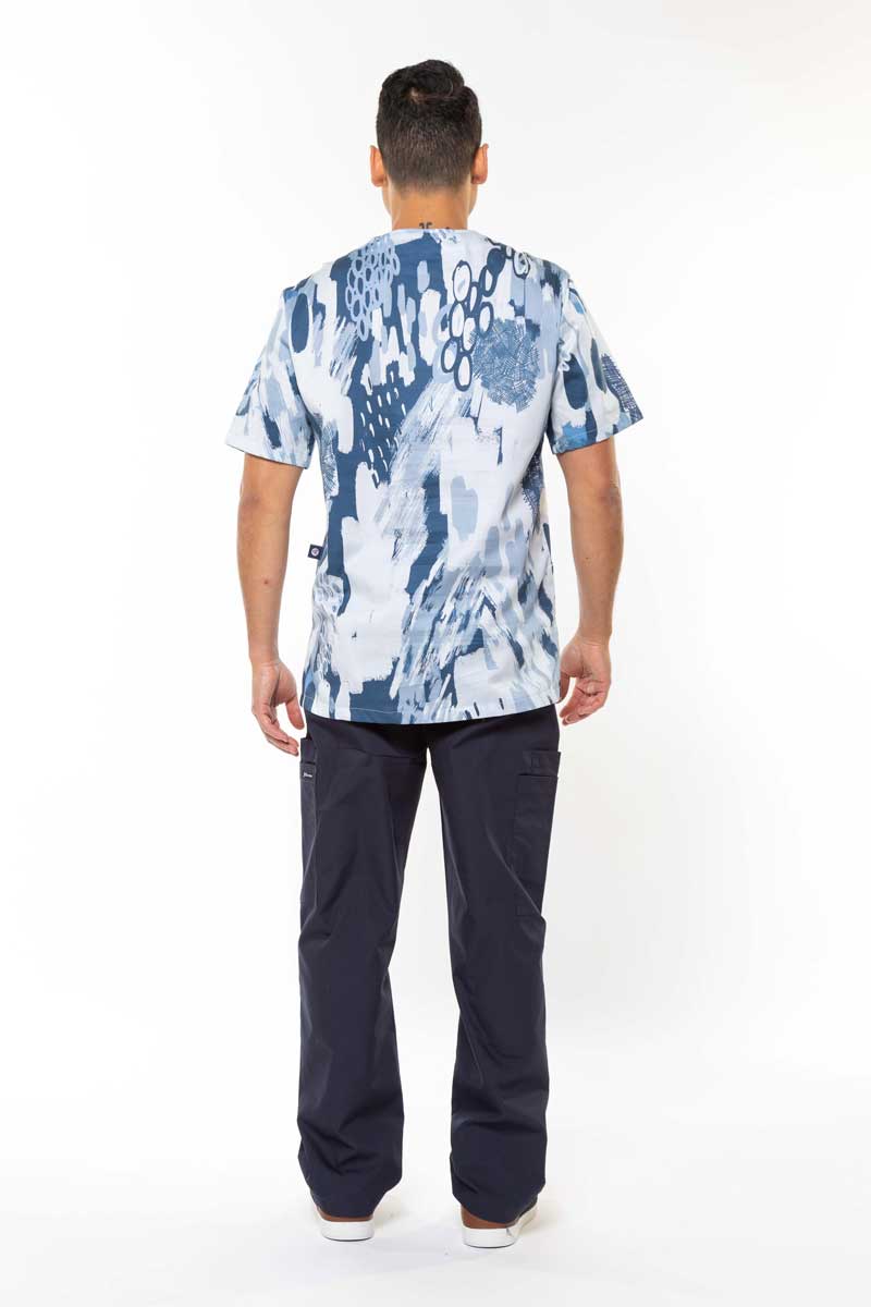 Ocean Scribbles - Unisex Printed Scrub Top – Scrub Turkey